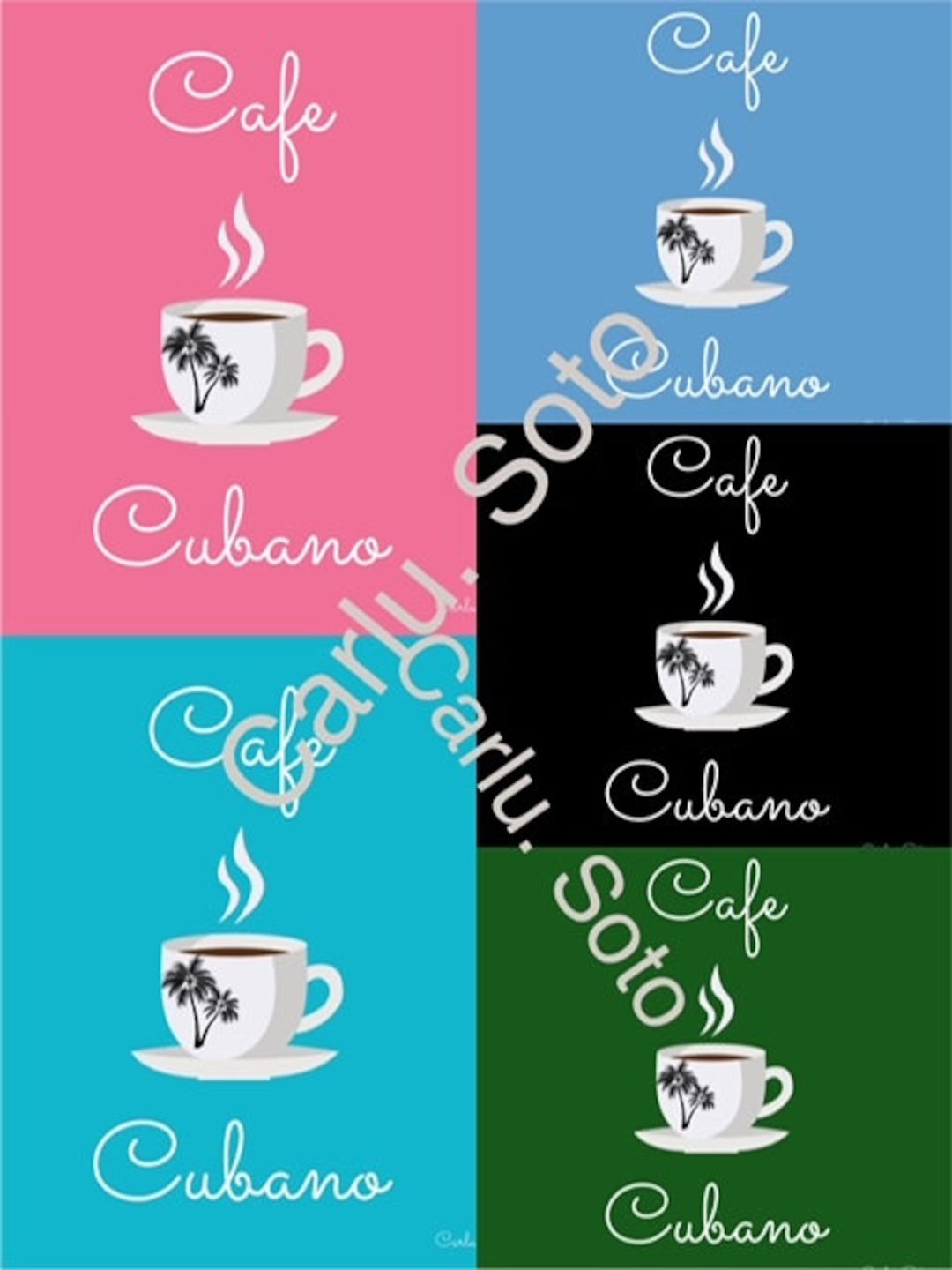 Cuban Art Coffee Cafe Cubano Digital Prints 5 Options - Etsy
