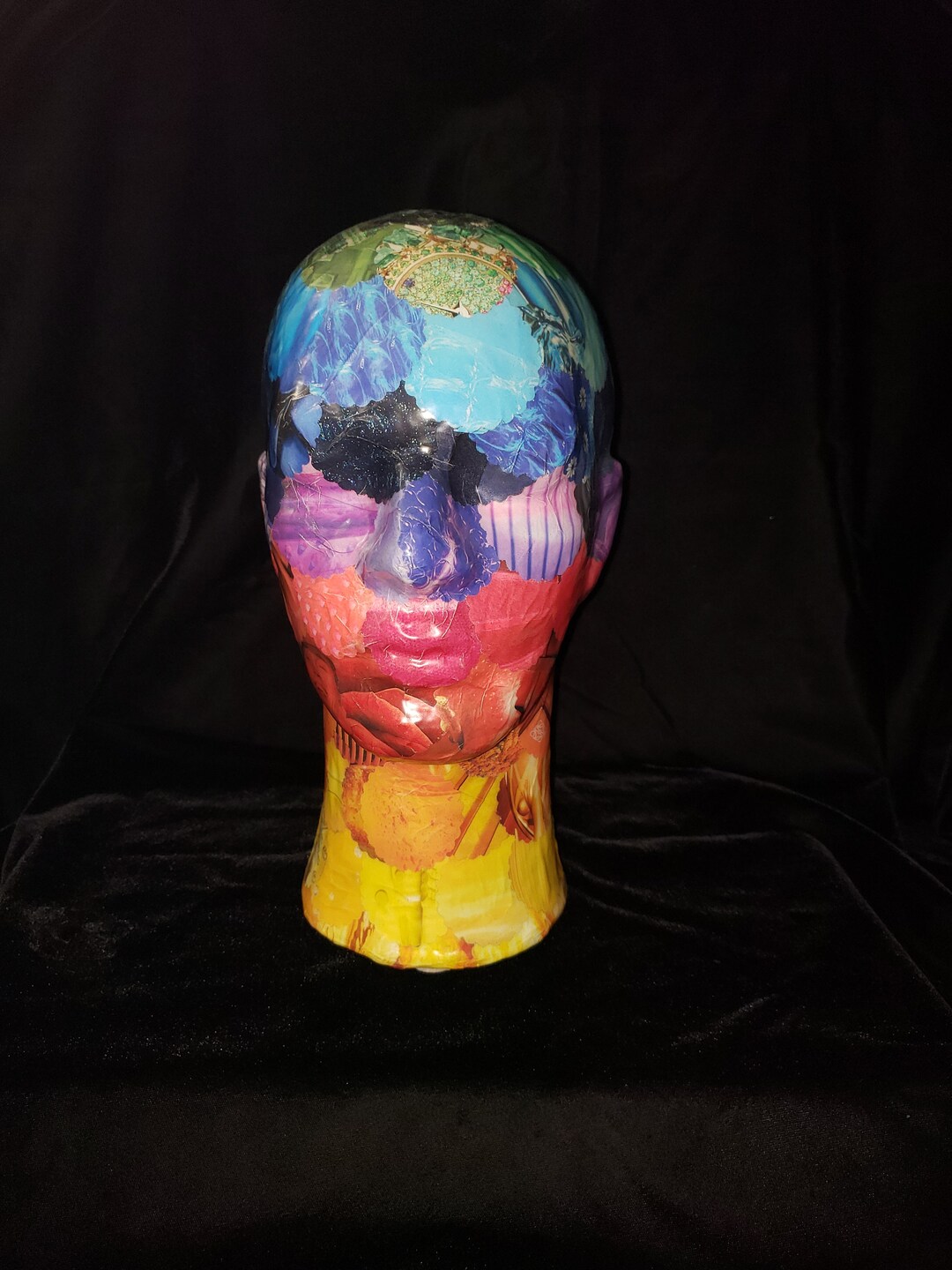 Bright Rainbow 12 Man Decorative Display Head Decoupage - Etsy