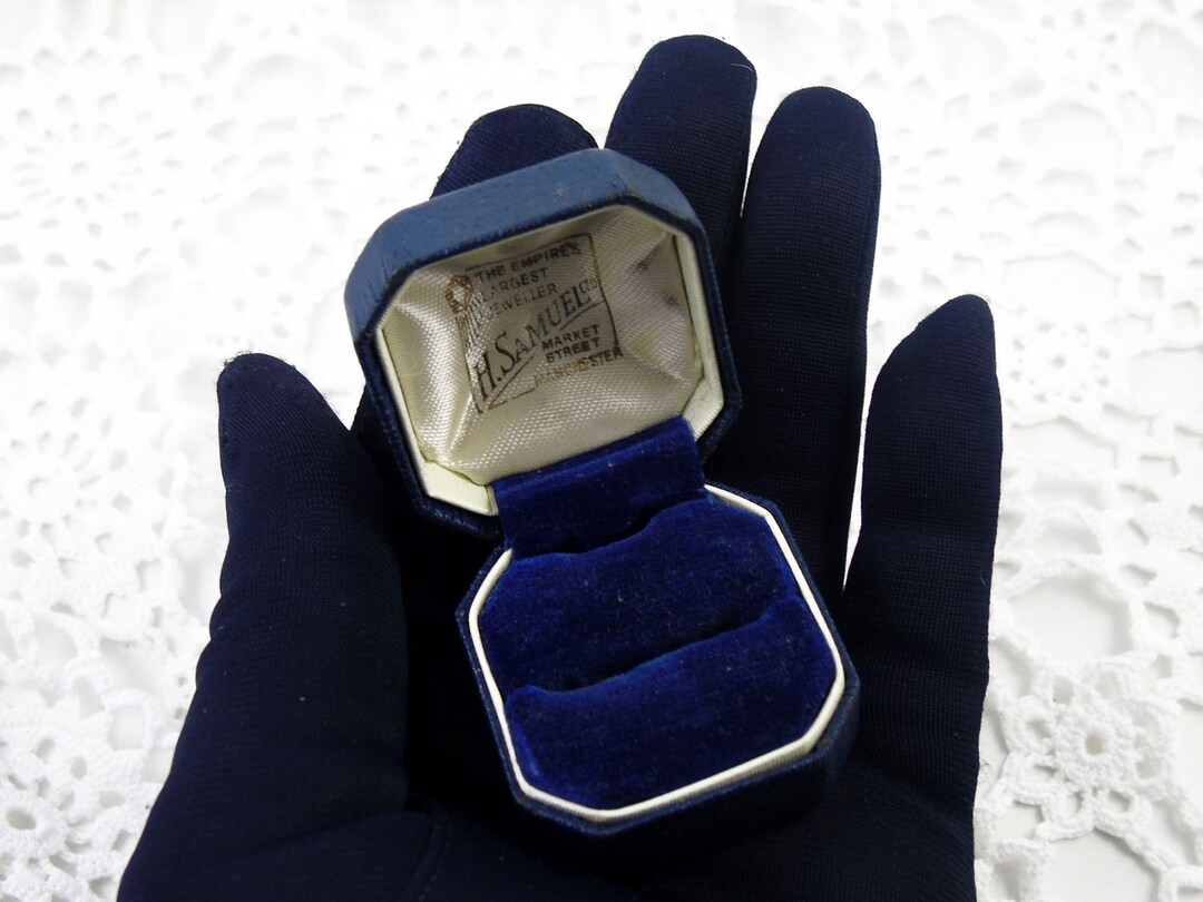 Ring Box Blue, Vintage Ring Box, Engagement Ring Box, Wedding Ring Box ...