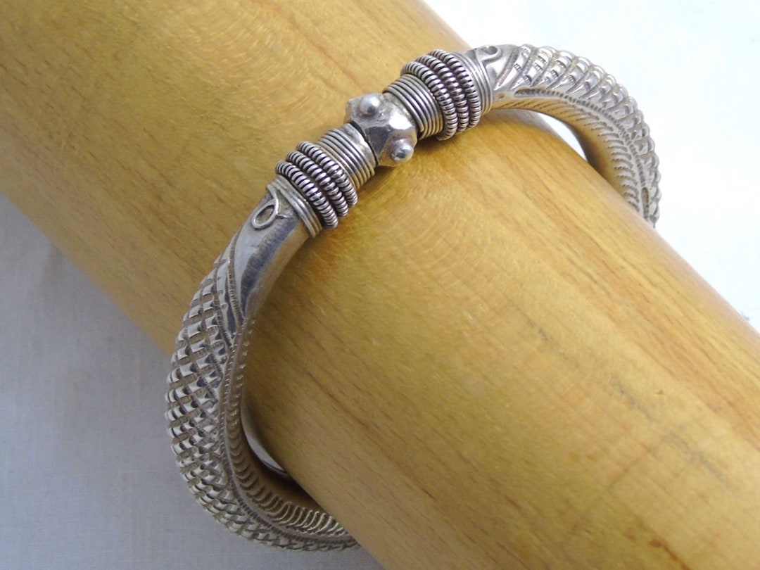 Silver Indian Rajasthani Snap Bangle, Ornate Jewellery, Ethnic Bangle - Etsy