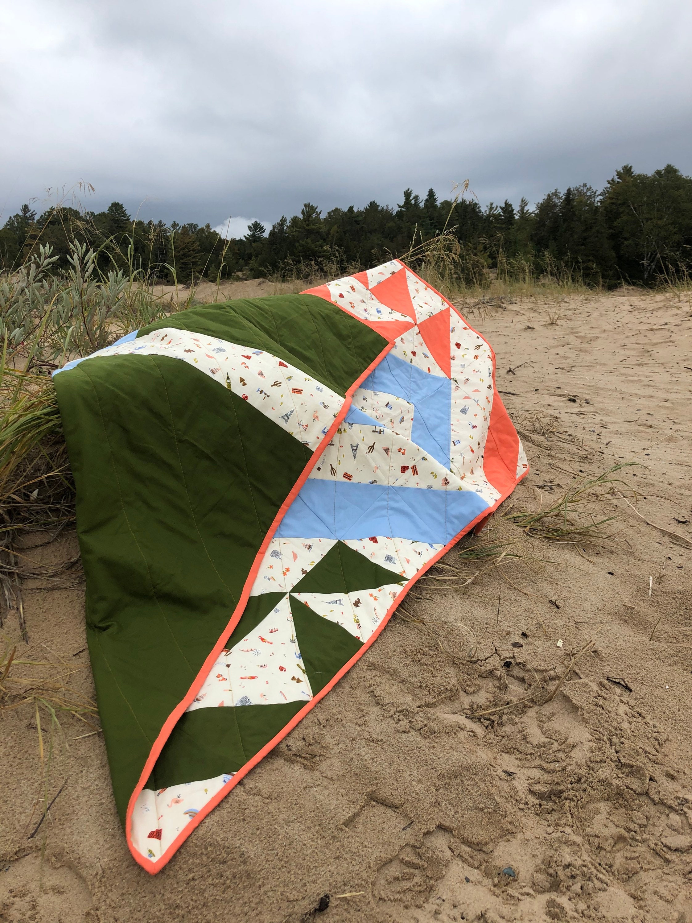 Rifle Paper Company Adventure Quilt / Travel Theme Quilt / Geometric ...