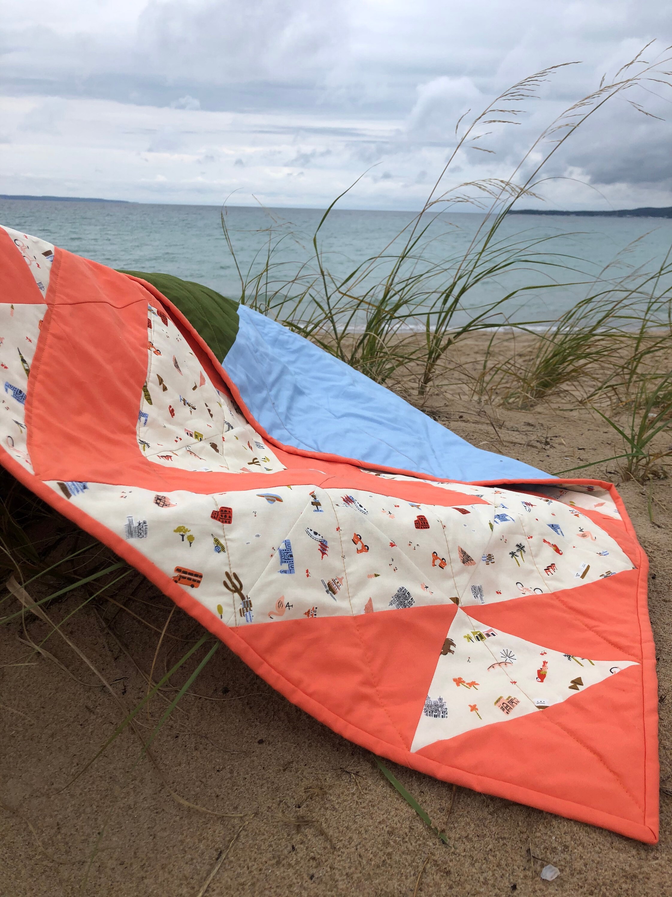 Rifle Paper Company Adventure Quilt / Travel Theme Quilt / Geometric ...