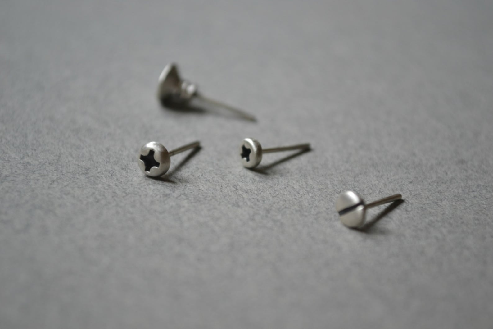 Screw Earrings, Hardware Industrial Screw Post 925 Sterling Silver ...