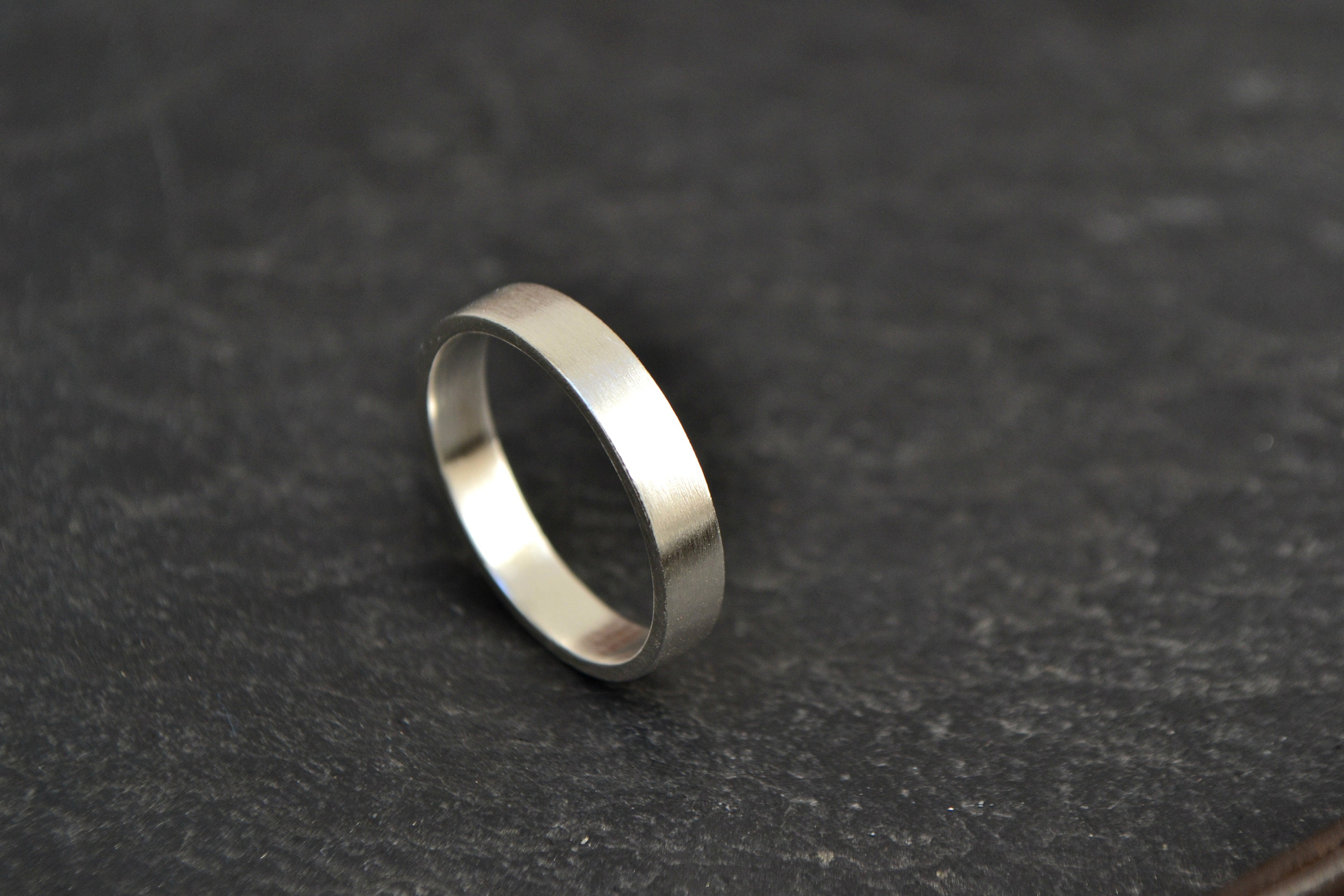 Mens Silver Ring Mens Minimal Wedding Band Ring 925 Sterling | Etsy