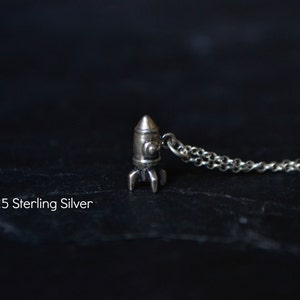 Tiny Space Shuttle Rocket Necklace Jewelry, Spaceship Sci Fi Spacecraft ...