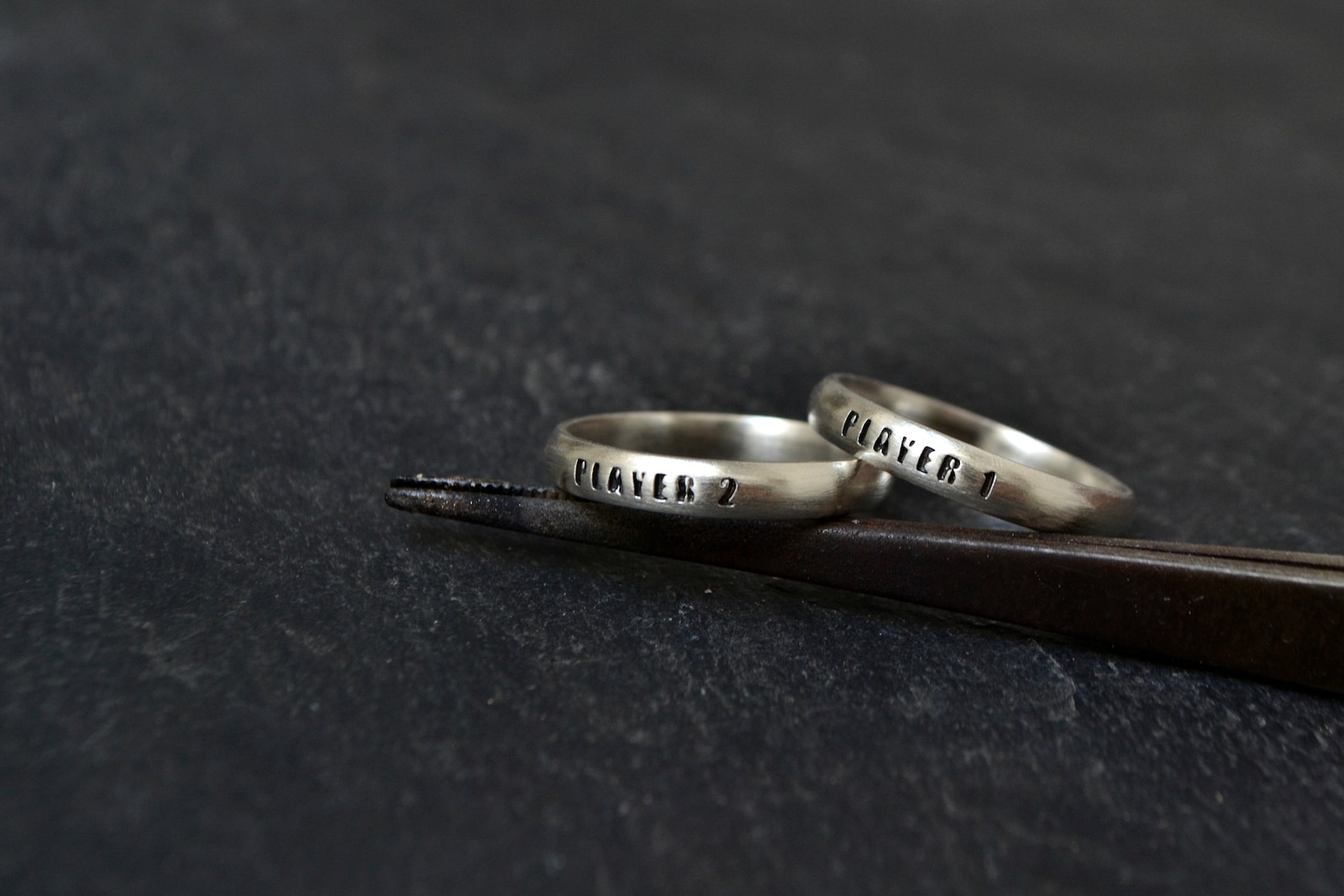 Couples Ring Set, Geek Nerd Wedding Engagement Band Ring, Alternative ...