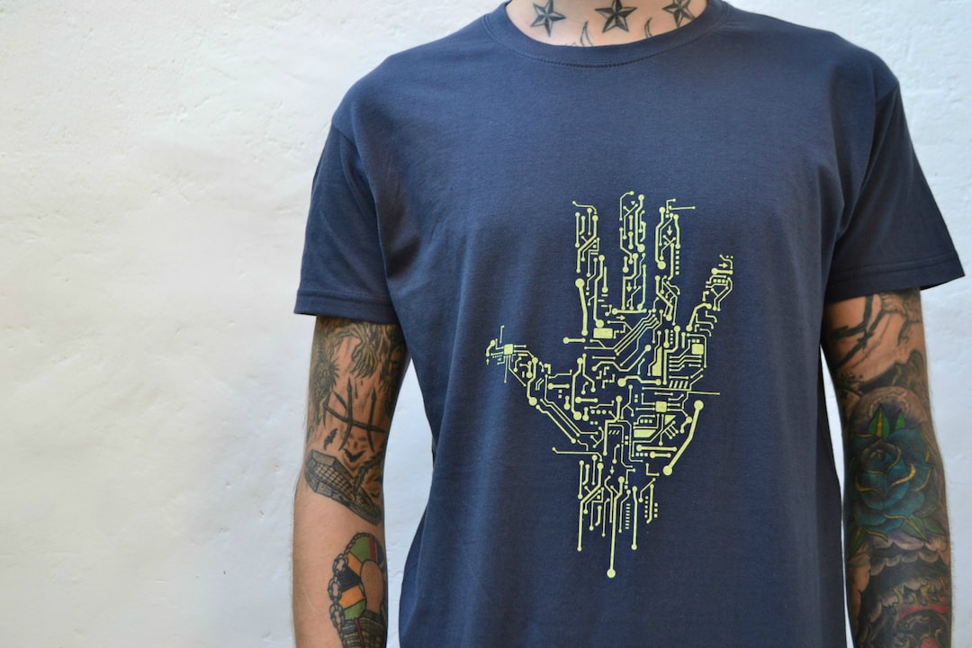 Computer Circuit Board T-shirt Men's Tech Nerd Geek T-shirt Silkscreen ...