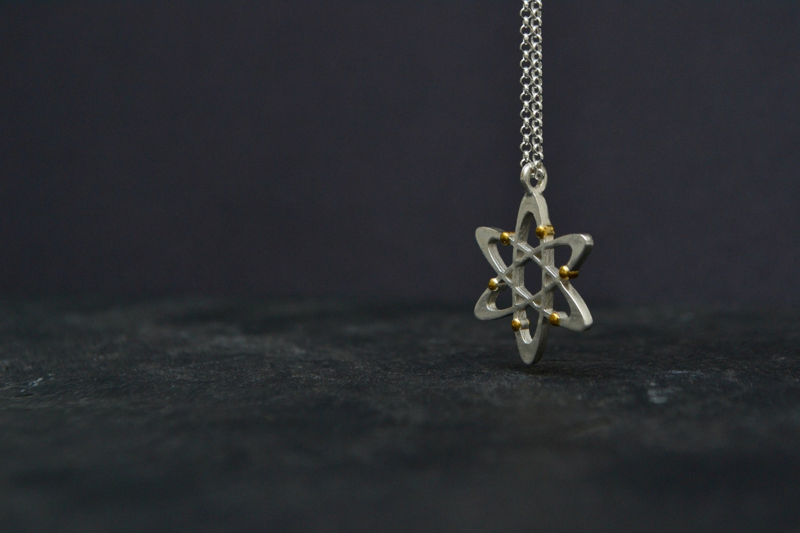 Science Jewelry, 925 Sterling Silver Atom Necklace, Science Necklace ...