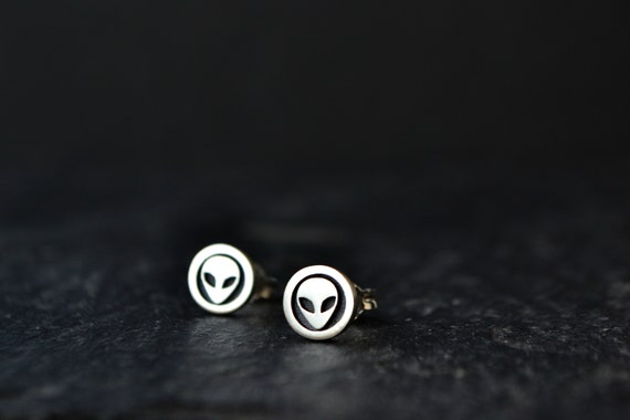 Alien Earrings Alien Head Earrings Jewelry UFO Flying Saucer | Etsy