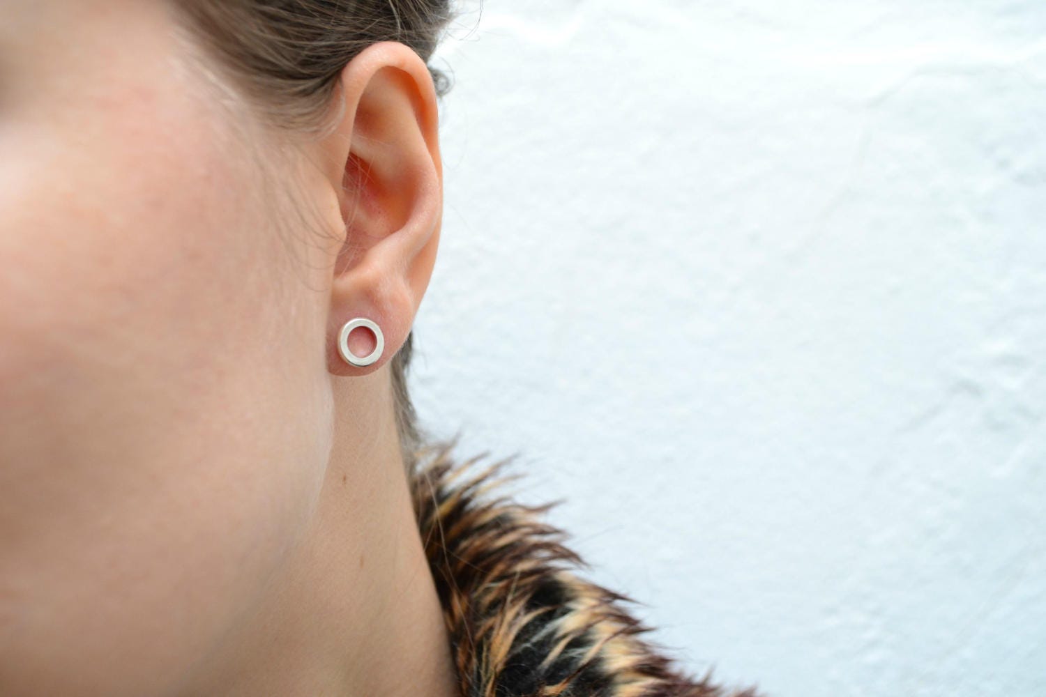 Geometric Circle Stud Earrings, Minimalist Simple Earrings, 925 ...