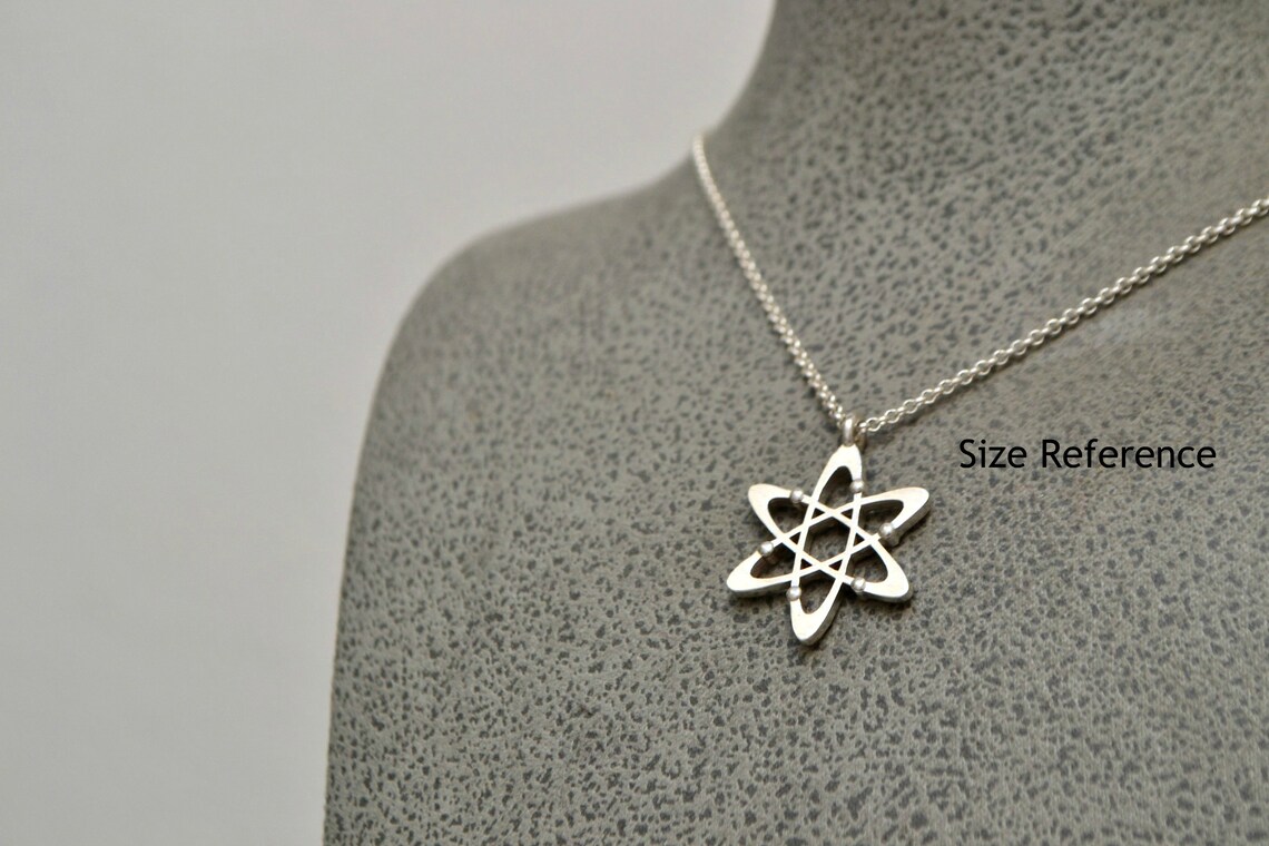 Science Jewelry 925 Sterling Silver Atom Necklace Science - Etsy