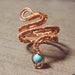 Wire Wrapped Snake Ring Copper Turquoise Magnesite Serpent Fantasy ...