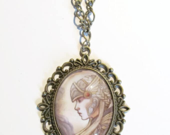 Valkyrie Fantasy Art Pendant Norse Mythology Necklace - Etsy