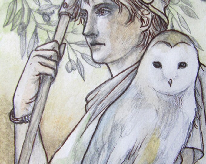 Athena Goddess Art ACEO Original Drawing Fantasy Art Greek - Etsy