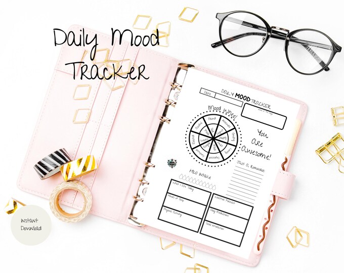 Mood Tracker Templates Bundle PDF Canva A4 A5 | Mental Health Tracker ...