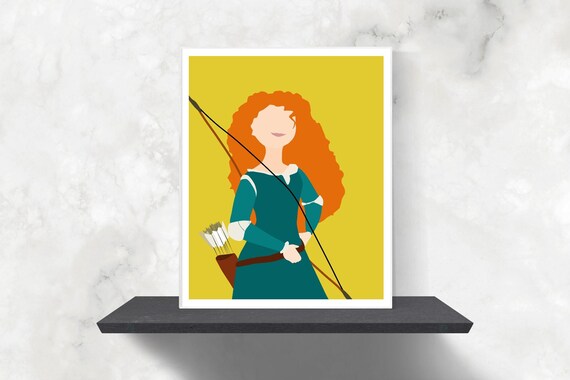 Merida Minimalist Poster Brave Merida Brave Disney Poster | Etsy