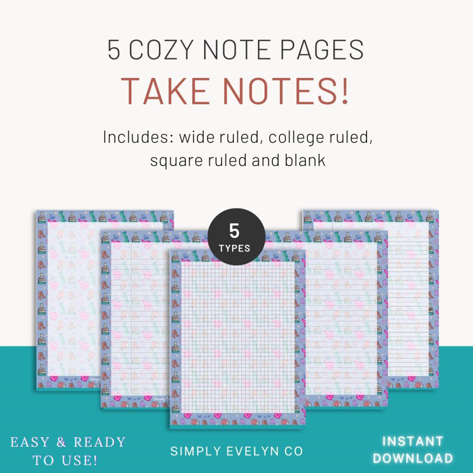 Printable Teacher Notepad: Cozy Note Pages (digital Download) - Etsy