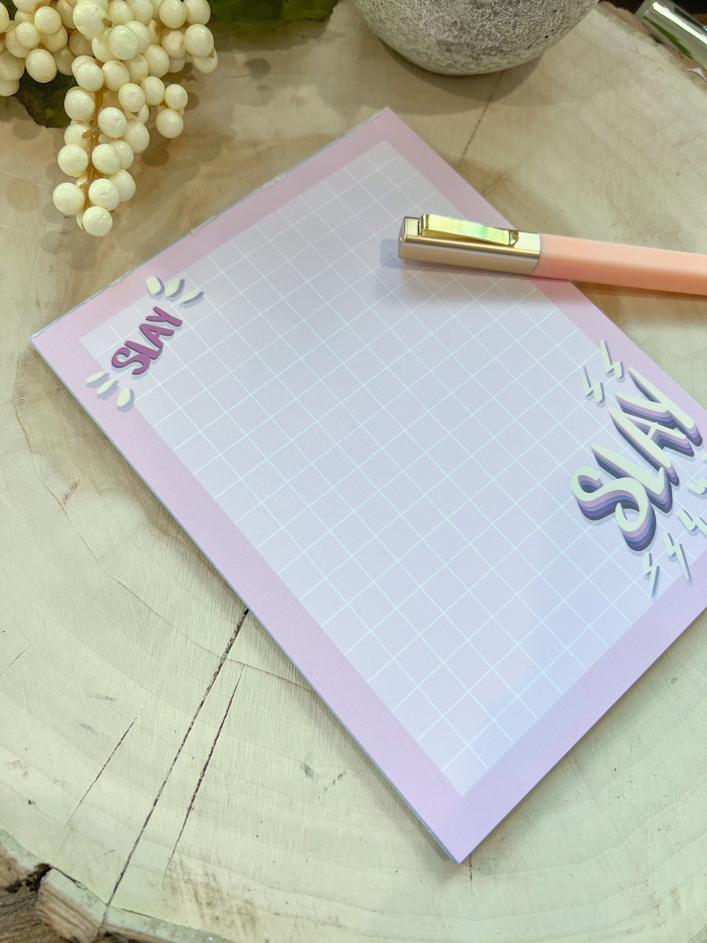 Purple Notepad Grid Notepad Tear Away Notepad to Do List - Etsy