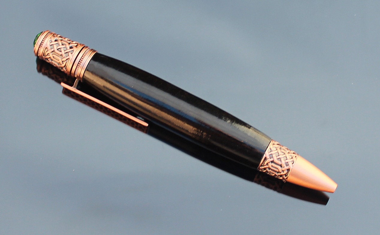 Antique Copper Arch Druid Bog Oak Swarovski Pen D&D - Etsy