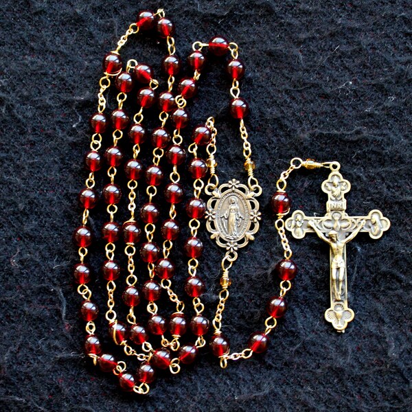Garnet Rosary Beads - Etsy