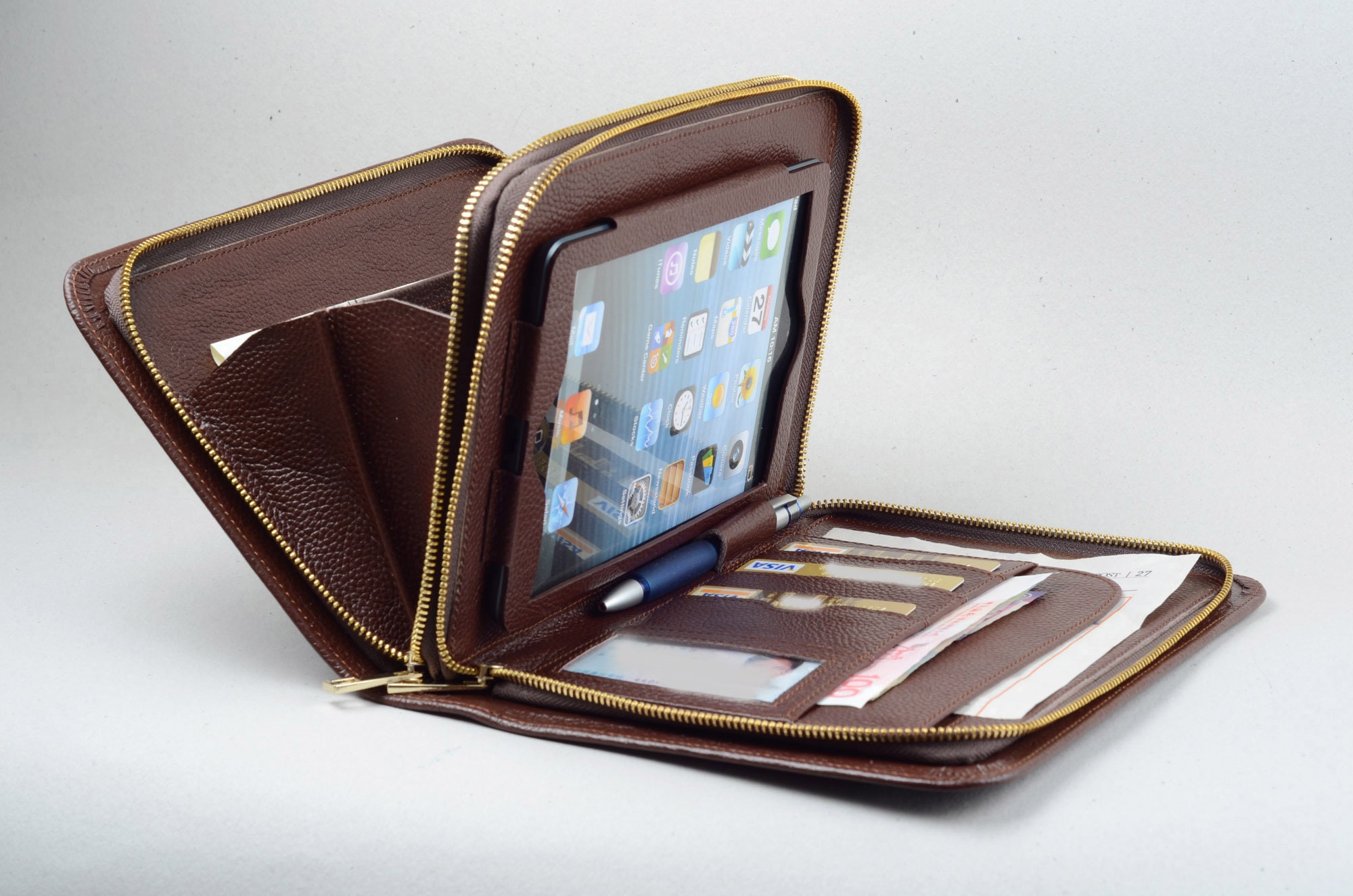 Hand Clutch Mini Ipad Leather Wallet With Handle for Apple | Etsy