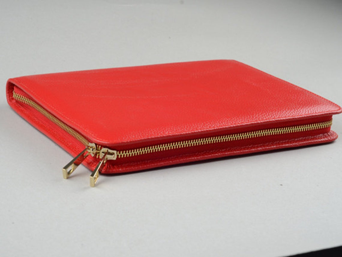 Red Ipad Mini Portfolio With Notepad Holder Ipad Purse Case - Etsy