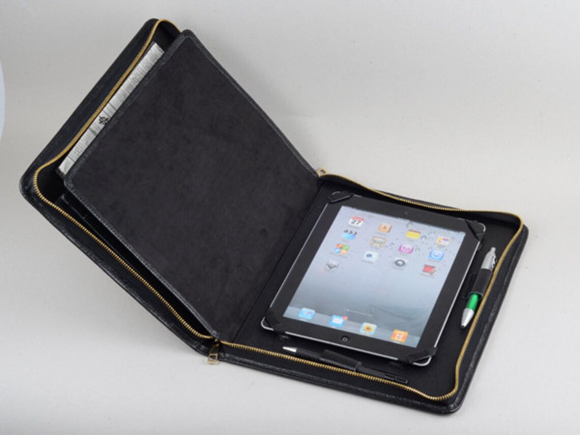 Ipad Zipper Portfolio With Notepad Holder With Writing - Etsy Canada