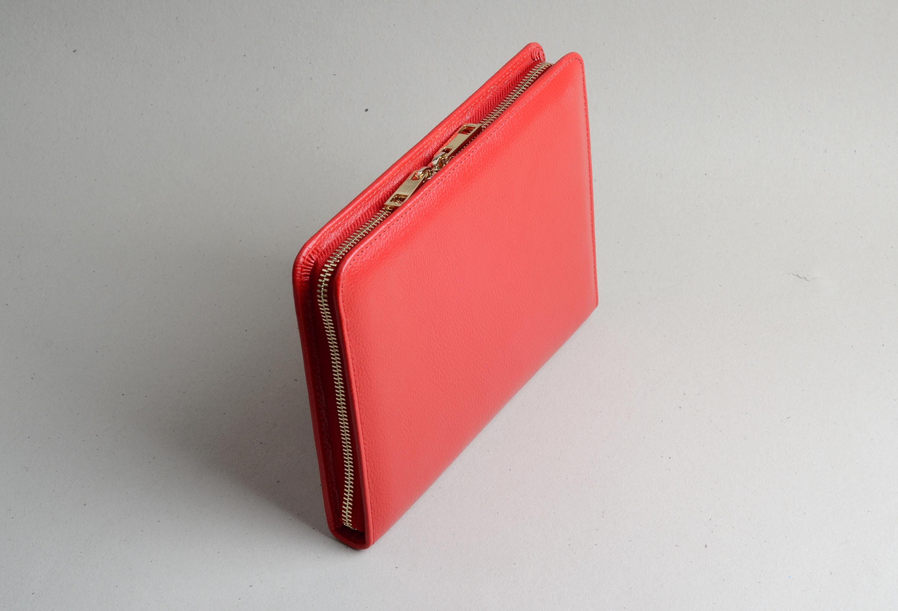 Red Leather iPad Mini Case: Full Grain Leather Clutch Wallet - Etsy