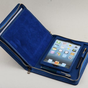 Blue iPad Mini Cute Carrying Portfolio Case,ipad Mini 6 Folio Cover ...