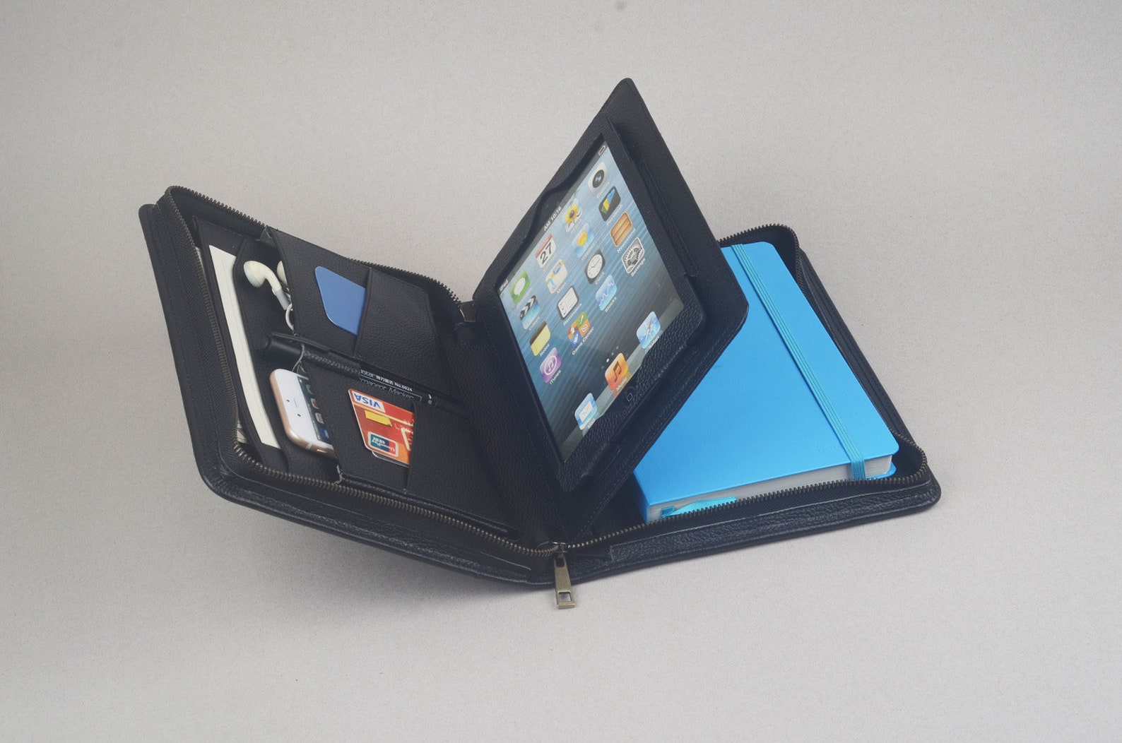 Leather iPad Mini Portfolio Case: A5 Notepad Organizer - Etsy