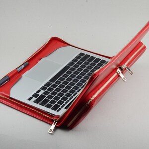 Lady Red Leather MacBook 12 Inch Sleeve Business Zipper Case,zipper ...