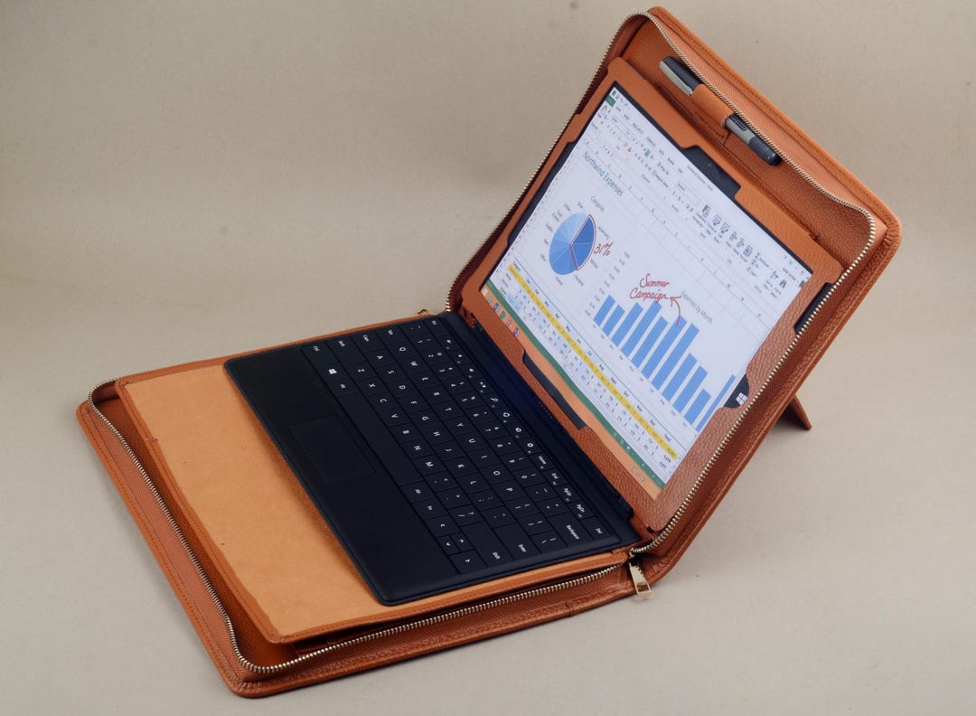 Leather Surface Pro Portfolio Case: Keyboard & Notepad Holder - Etsy