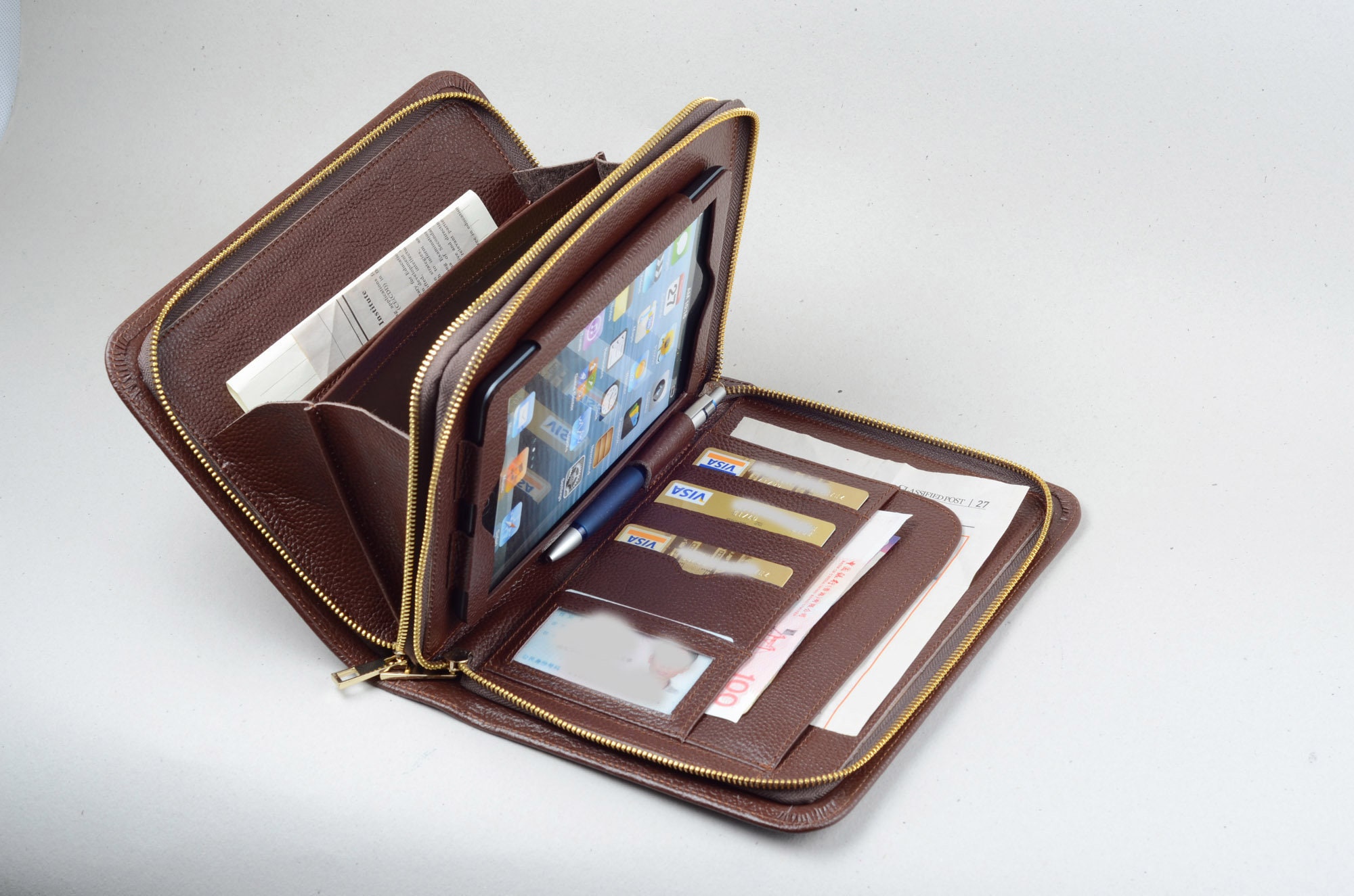 Hand Clutch Mini Ipad Leather Wallet With Handle for Apple | Etsy