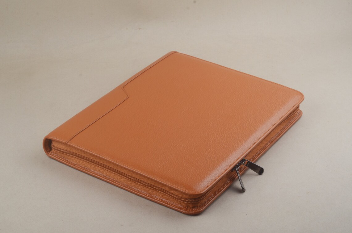 Ipad Leather Portfolio Case With Notepadfull Grain Leather - Etsy