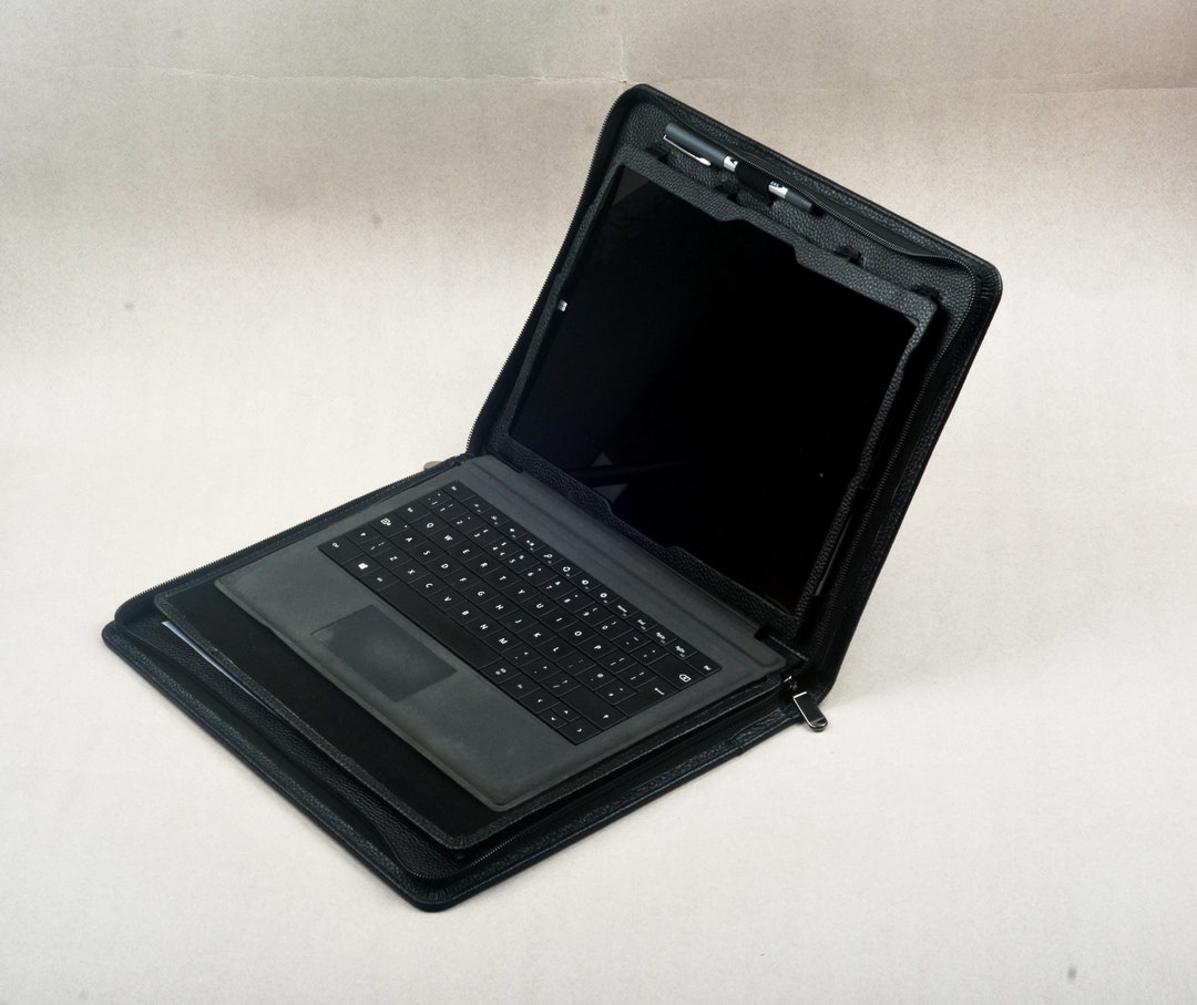 Leather Surface Pro Portfolio Case With Carrying Handle,with Standing ...