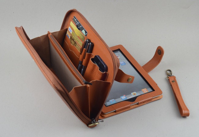 Apple Ipad Stand Purse Leather Portfolio Case With Handle - Etsy