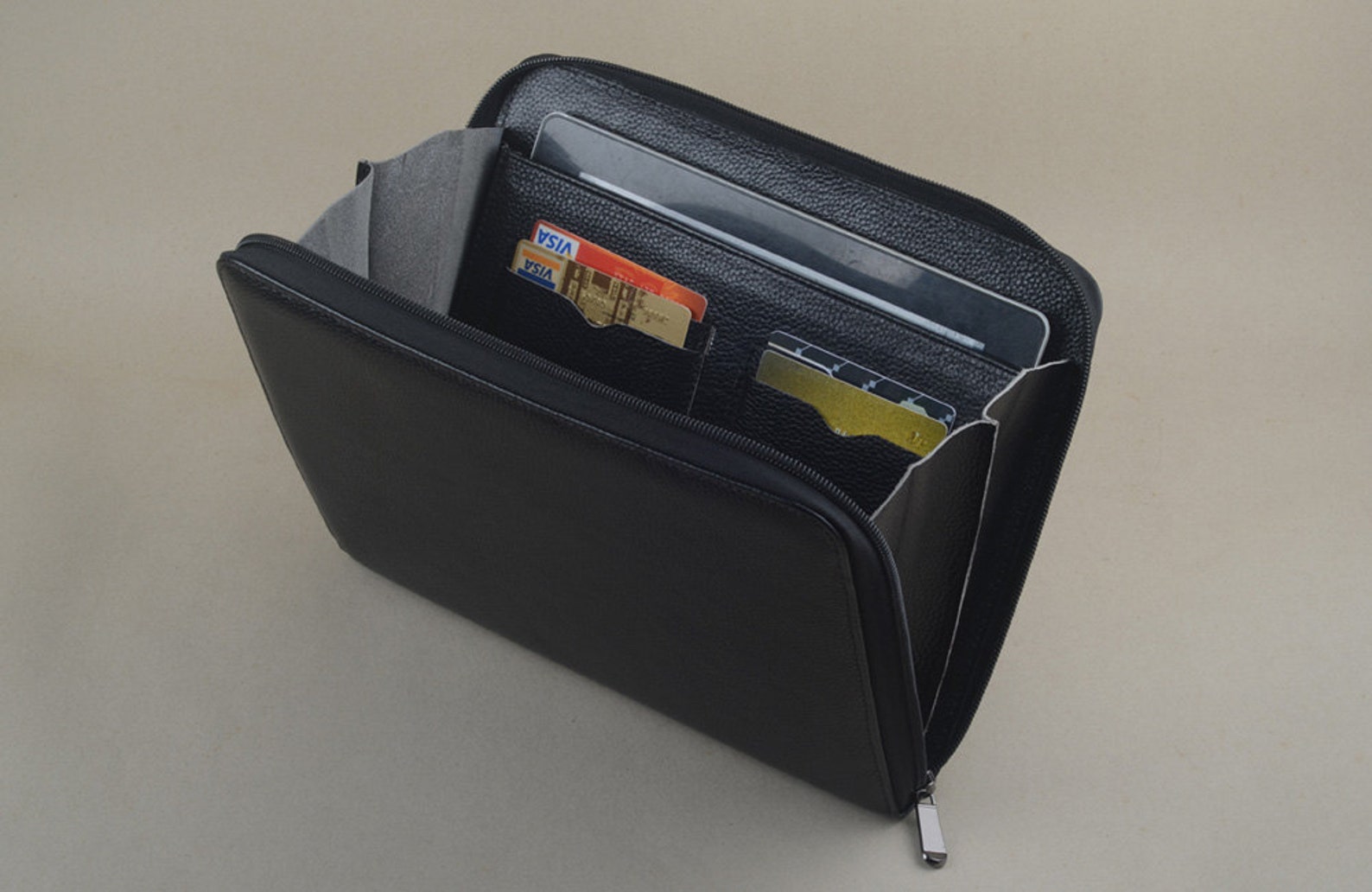 Ipad Zipper Genuine Leather Wallet Portfolio Case Ipad Air - Etsy