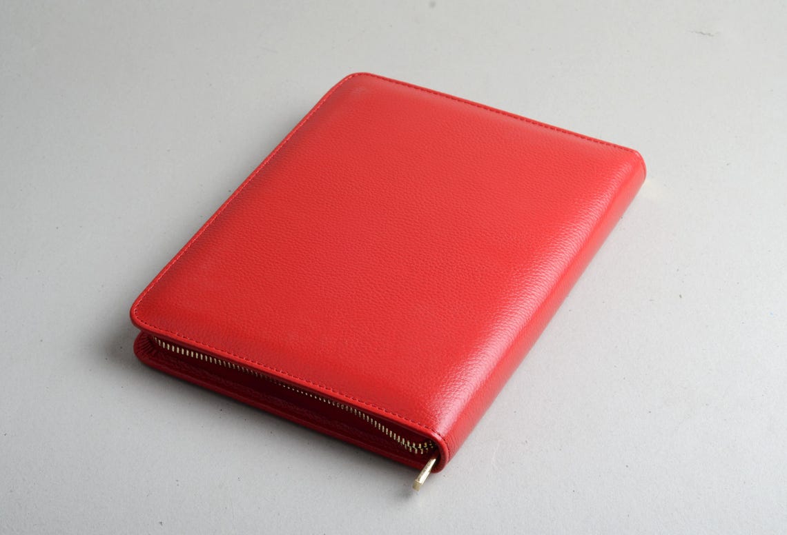 Red Leather iPad Mini Case: Full Grain Leather Clutch Wallet - Etsy