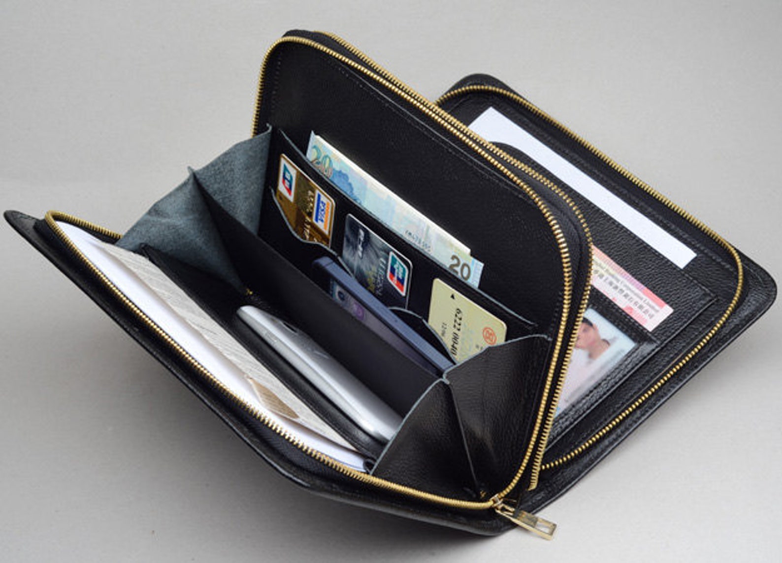 Ipad Case With Handle Black Leather Carrying Portfolio Purse | Etsy