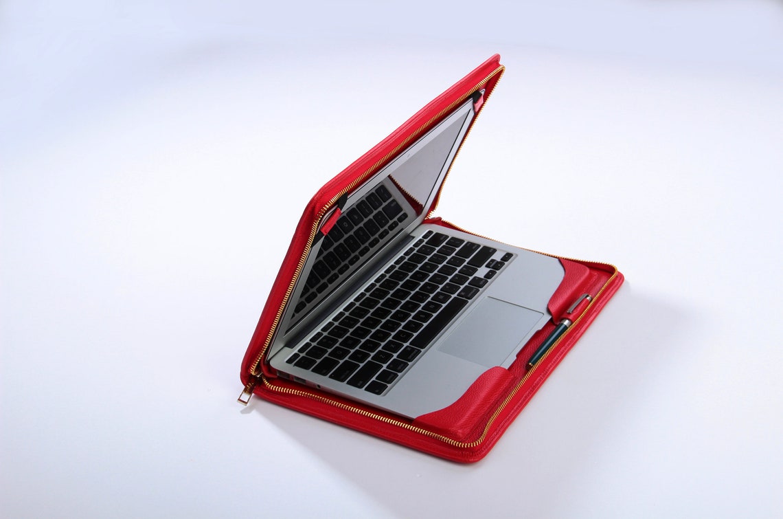 Red Macbook Air Business Zipper Sleeve Carrying Cover | Etsy