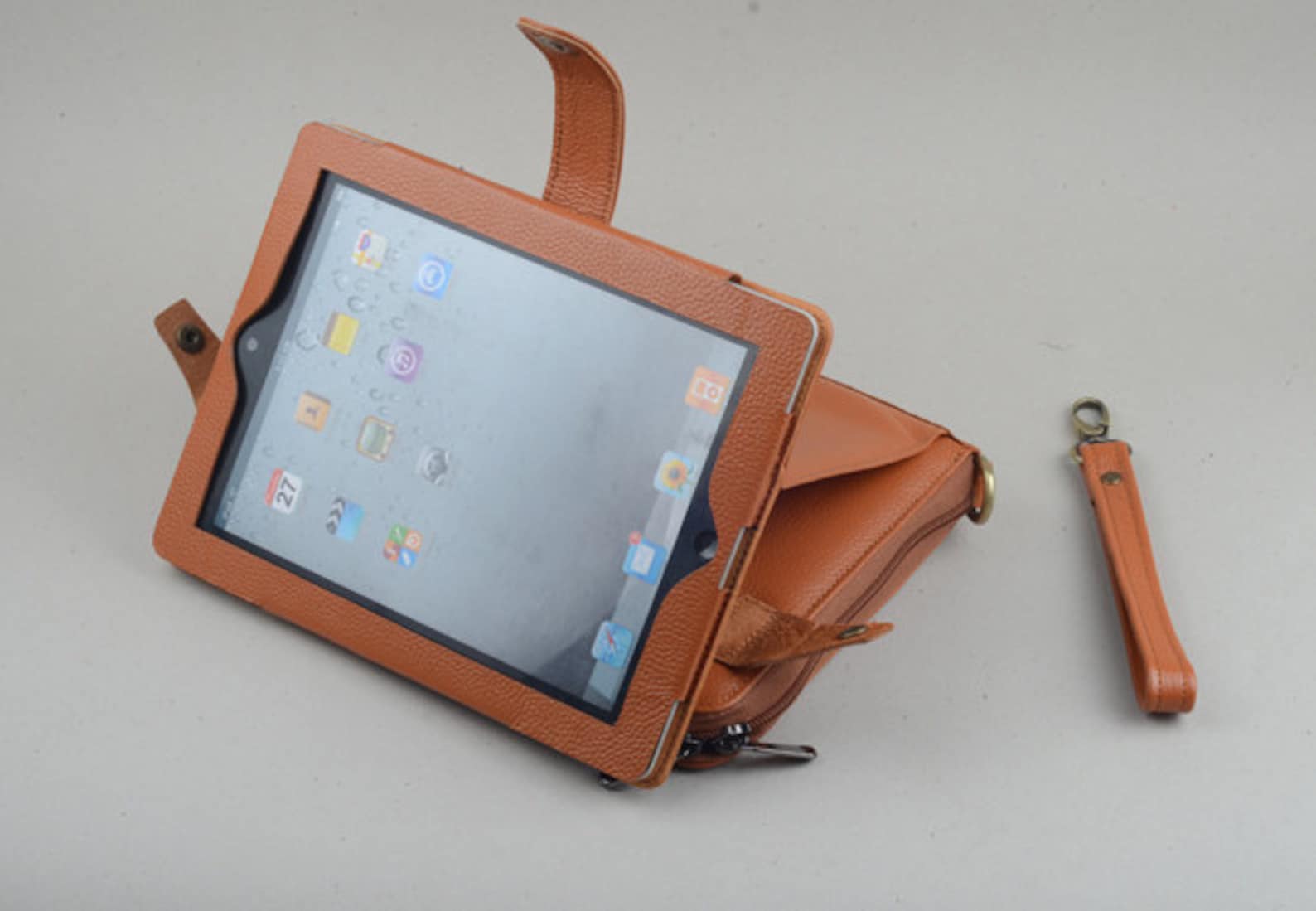 Apple Ipad Stand Purse Leather Portfolio Case With Handle - Etsy