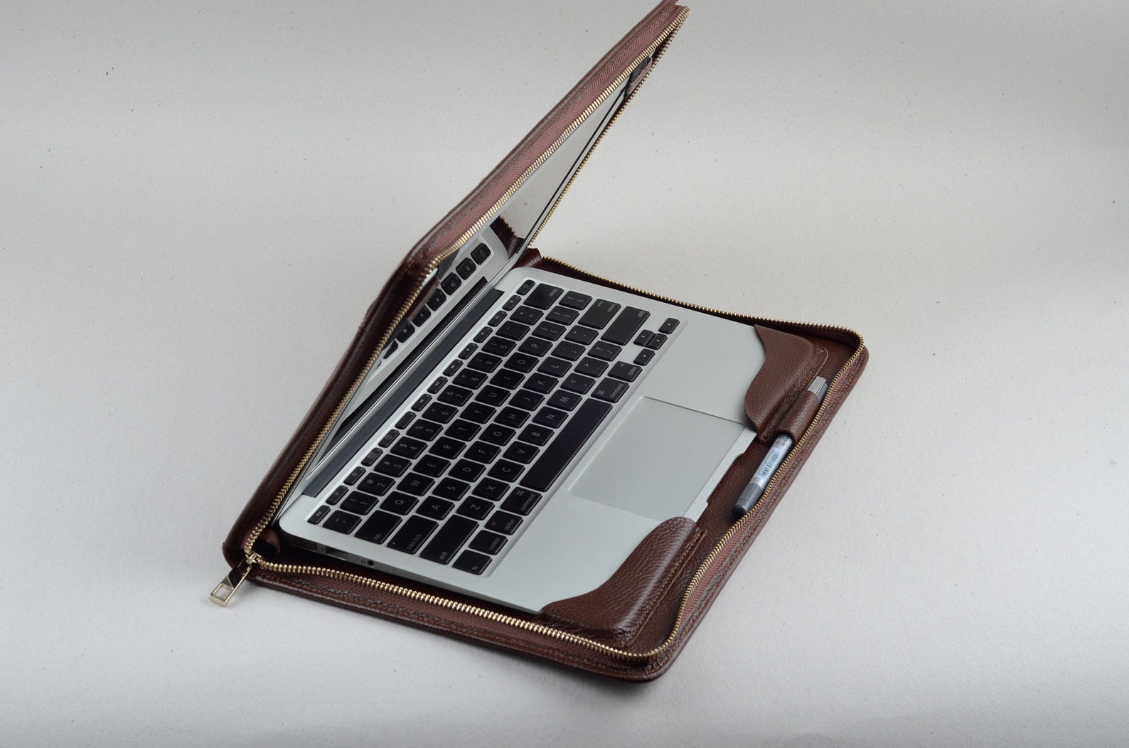 Macbook Pro Sleeve Leather Zipper Business Carrying - Etsy