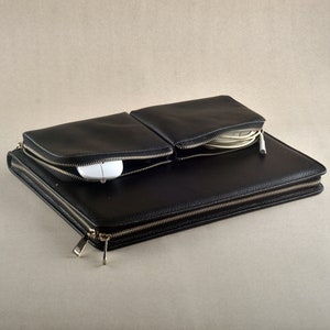 Leather MacBook Pro Sleeve: Zipper Folio Case With Handle & Pockets - Etsy