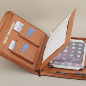 IPad Leather Portfolio Case With Notepad,full Grain Leather Apple ...