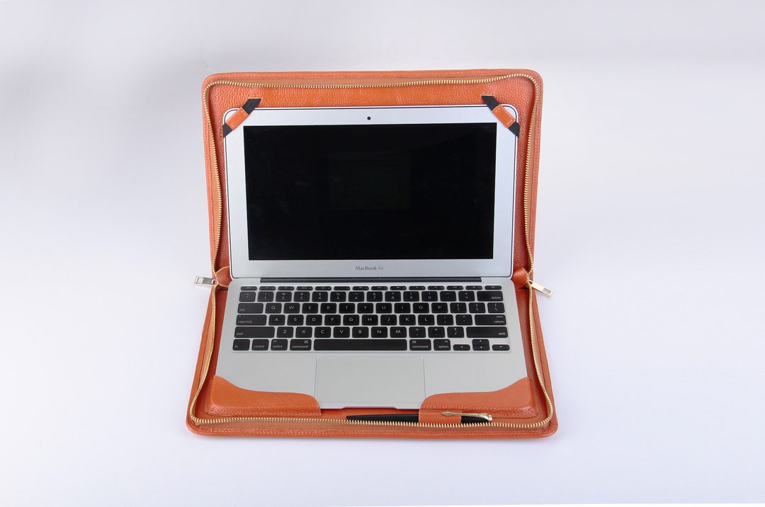 MacBook Air Leather Zipper Portolio Case,sleeve Briefcase With Paper ...