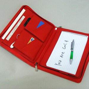 Red Leather iPad Mini Portfolio Case: A5 Notepad Holder - Etsy UK