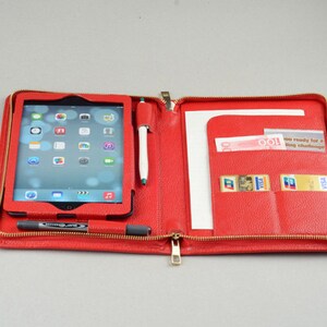 Red Ipad Mini Portfolio With Notepad Holder Ipad Purse Case - Etsy
