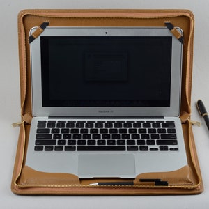 MacBook Pro Leather Sleeve Zipper Cover,apple MacBook Laptop Portfolio ...