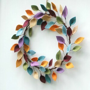 Everyday Front Door Wreath / Autumn Felt Leaf Wreath / as Seen in HGTV ...