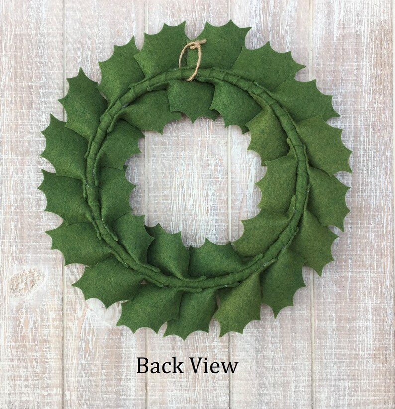 Felt Holly Wreath Small Christmas Wreath Holly Candle Ring - Etsy